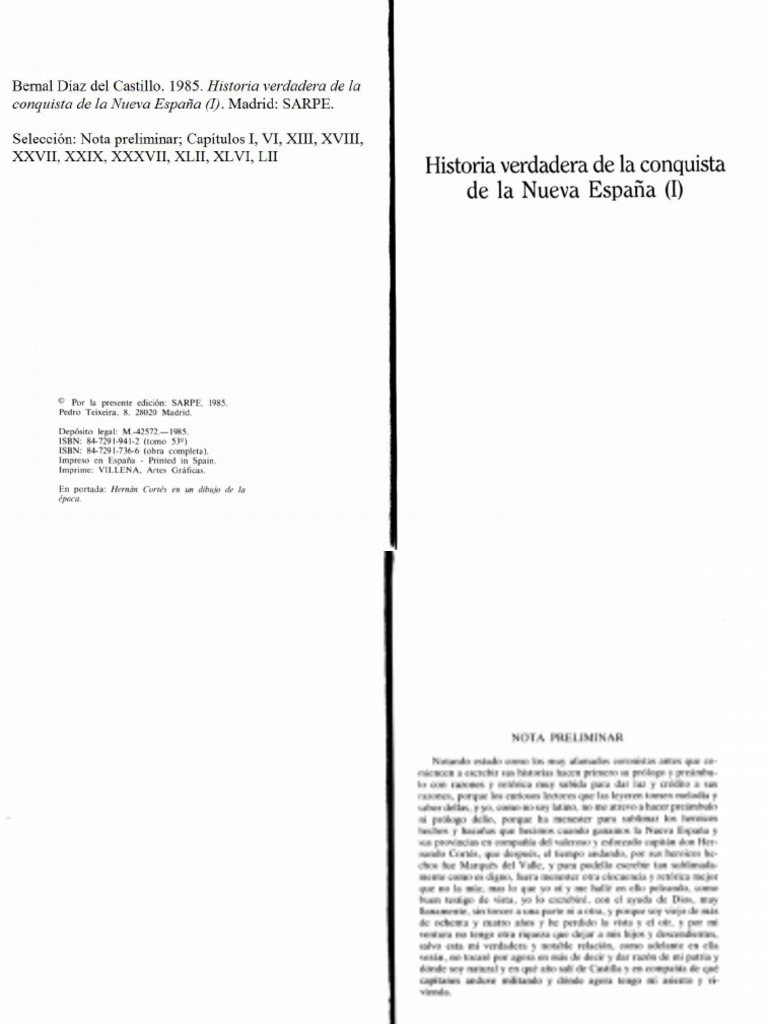 Historia Verdadera de La Conquista de La Nueva España, Bernal Diaz Del ...