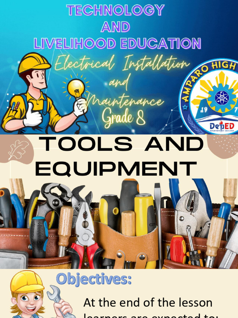 EIM - Lecture #1 TOOLS AND EQUIPMENT | PDF | Manufactured Goods | Tools