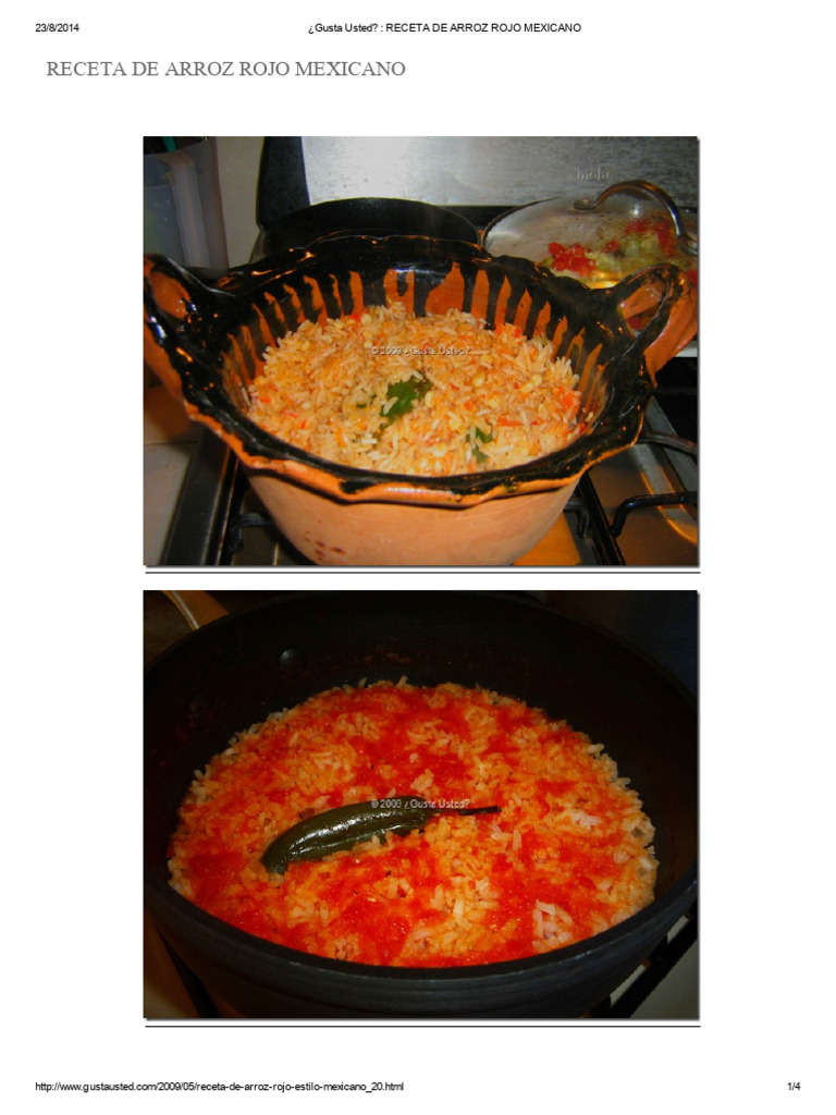 Arroz Rojo Mexicano: Receta Fácil | PDF | Cocinando | Alimentos
