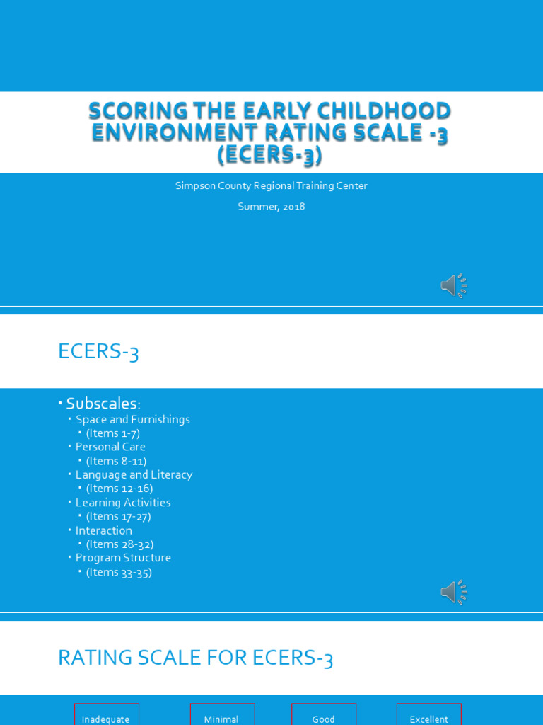 Administrators - Scoring The Early Childhood Environment Rating Scale ...