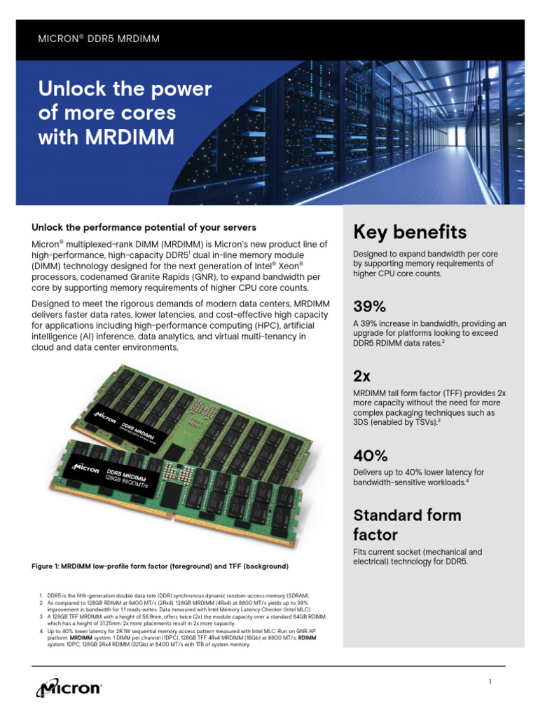 Mrdimm Product Brief | PDF | Computer Data Storage | Computing