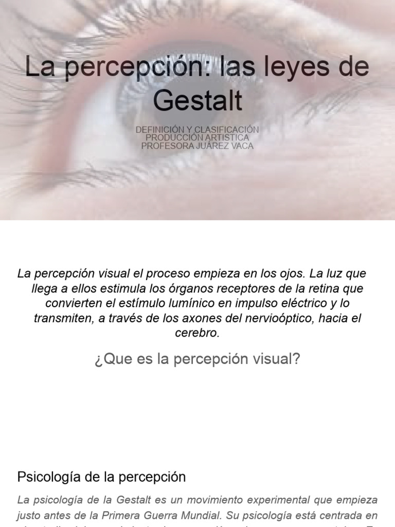 Leyes de la percepción visual en Gestalt | PDF | Percepción ...