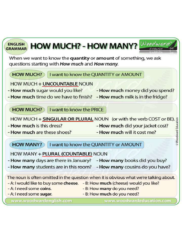 How Much How Many | PDF