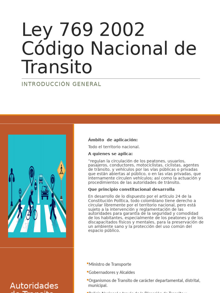Ley 769 de 2002: Código de Tránsito Colombiano | PDF | Licencia de ...