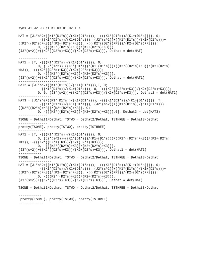 4 Use MATLAB, The Symbolic Math Toolbox, and The Equations Found | PDF