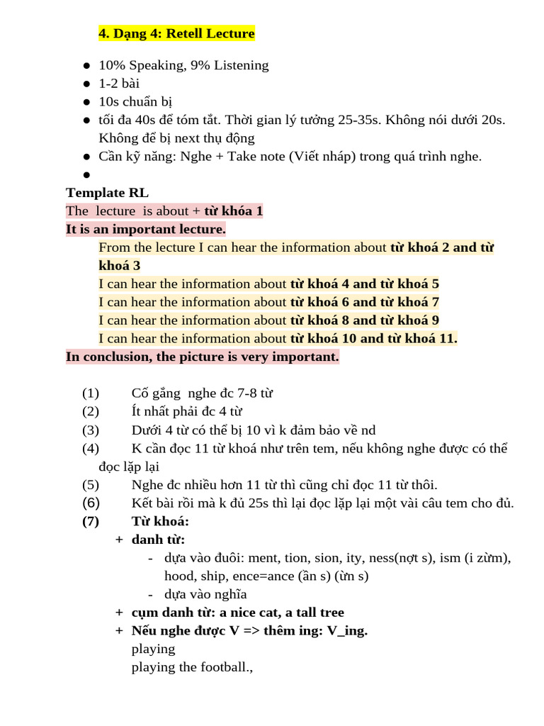 D NG 4 - Retell Lecture | PDF
