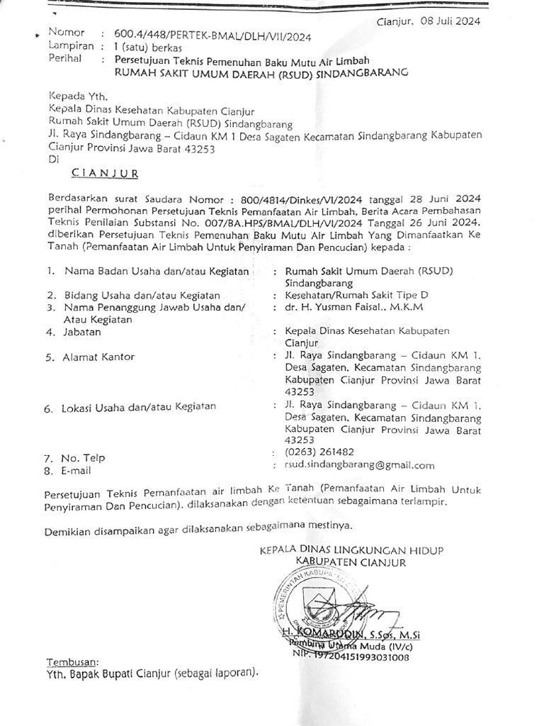 Surat Ijin Ipal | PDF