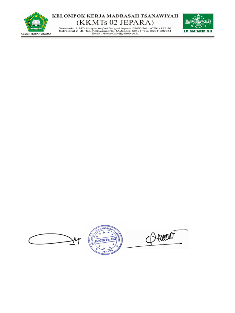 Undangan Rapat Kerja Kepala Mts Kkmts 02 Jepara Di Mts Miftahul Huda Watuaji | PDF