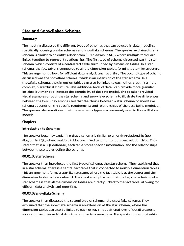 Star and Snowflakes Schema | PDF | Conceptual Model | Database Schema