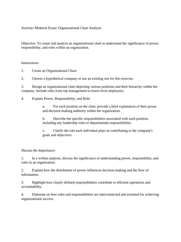 Activity - Organizational Chart Analysis - Midterm Exam | PDF | Career & Growth