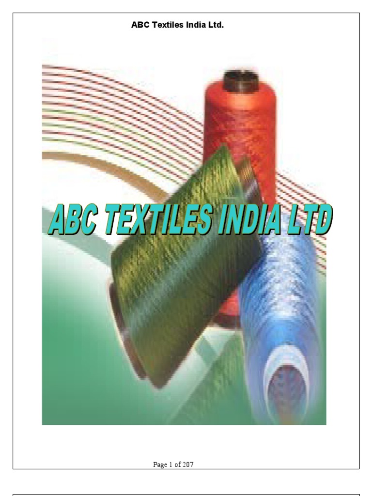 ABC Textile India LTD | PDF | Depreciation | Accounts Payable