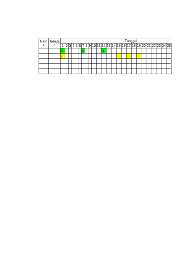 Contoh Format Absensi Karyawan | PDF