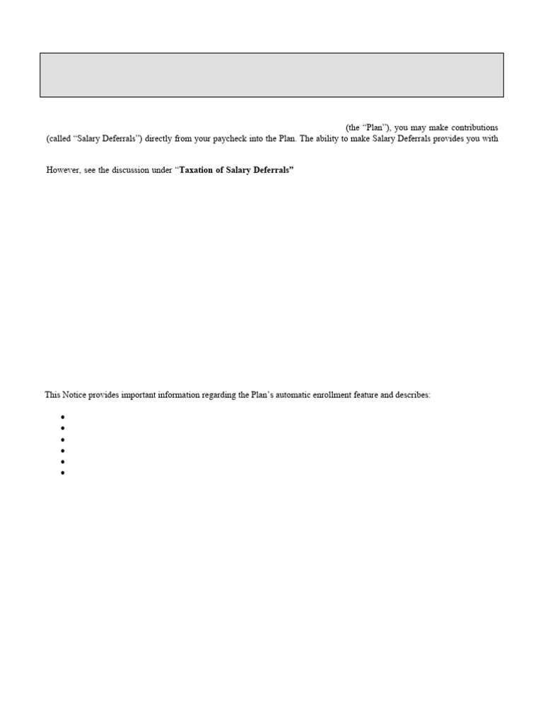 ACCP-001 - Auto Enroll Notice Eff 06-29-23 | PDF | 401(K) | Public Finance