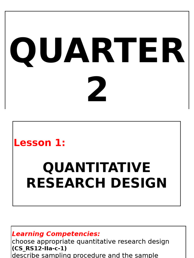 Quarter 2. Pr2 Lessons 1-3 | PDF | Sampling (Statistics) | Experiment