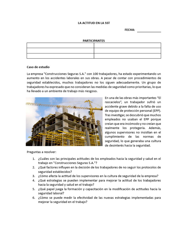 LA ACTITUD EN LA SST1 | PDF