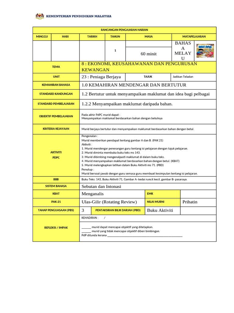RPH BM THN 1-Unit 23 | PDF