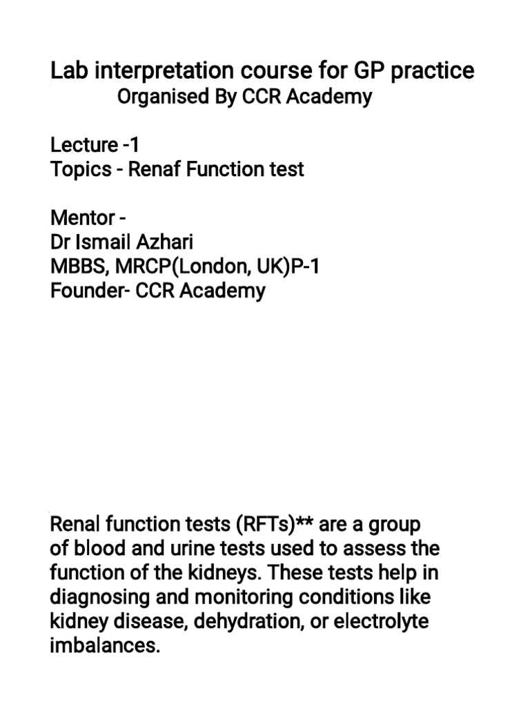 Lab interpretat-WPS Office | PDF | Kidney | Urine