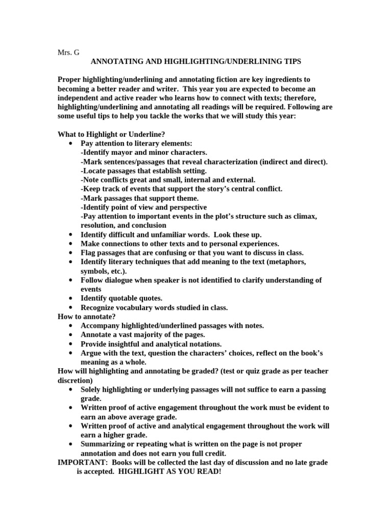 Annotating Tips | PDF