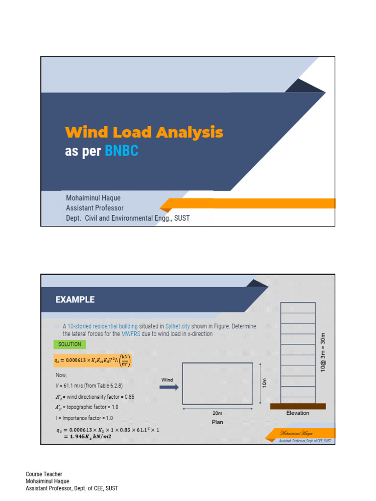 Wind, Lecture - 3 (example)-1 | PDF
