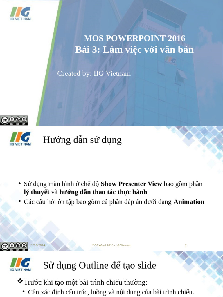 MOS PowerPoint 2016 Bài 3 | PDF