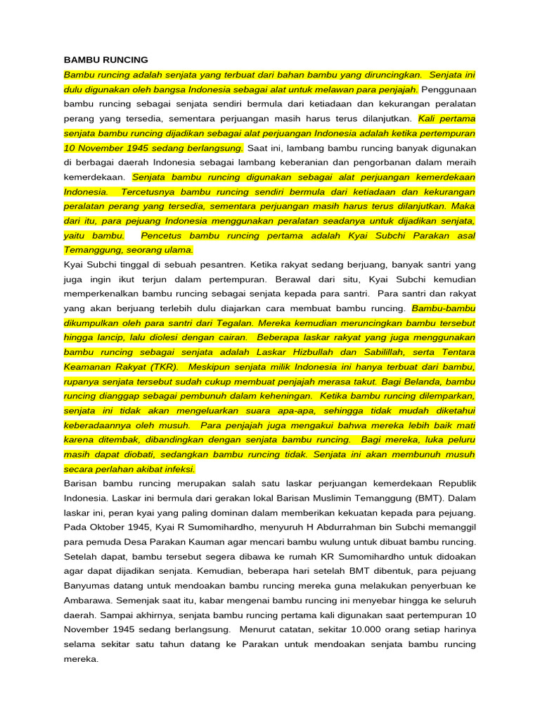 Bambu Runcing | PDF | Klasik