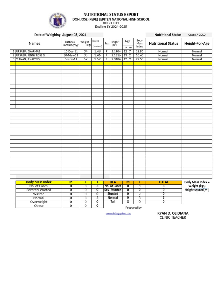 Bmi Hfa Calculator Grade 7 Gold 2024 2025 | PDF | Body Mass Index ...