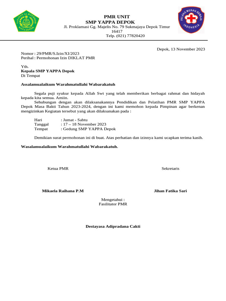 Surat IJIN PMR | PDF