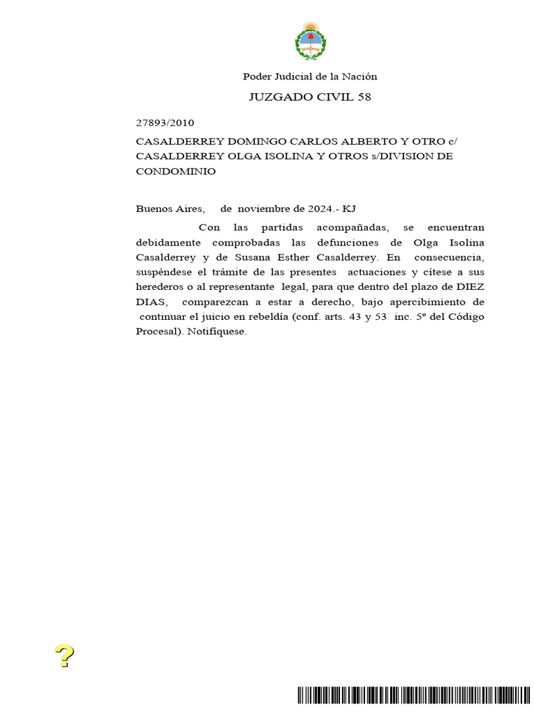 Juzgado Civil 58: Signature Not Verified | PDF