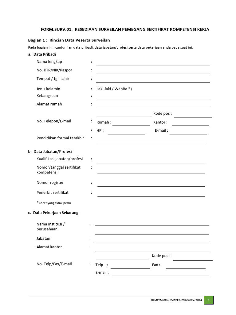FORM Surveilan PSK | PDF