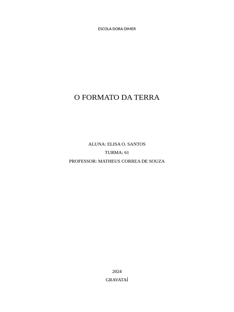 O FORMATO DA TERRA | PDF | Terra | Planetas
