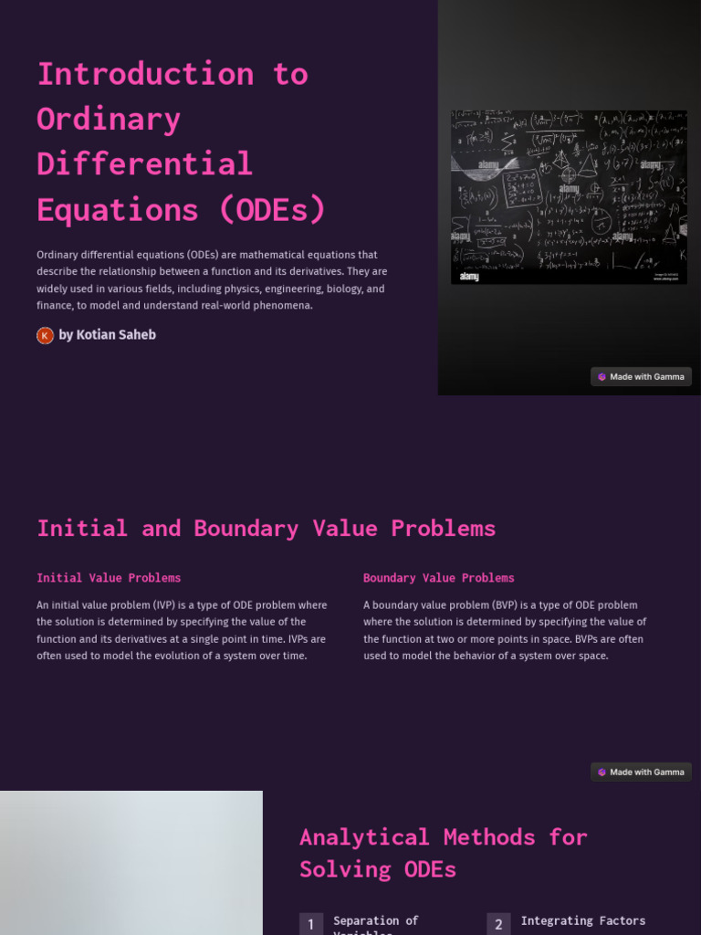 Introduction To Ordinary Differential Equations Odes Pdf Ordinary Differential Equation
