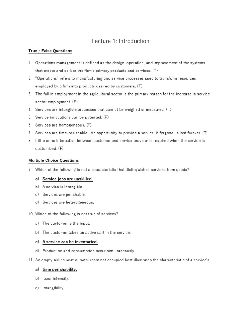 Lecture 1 Exercises - WithSolutions | PDF | Business