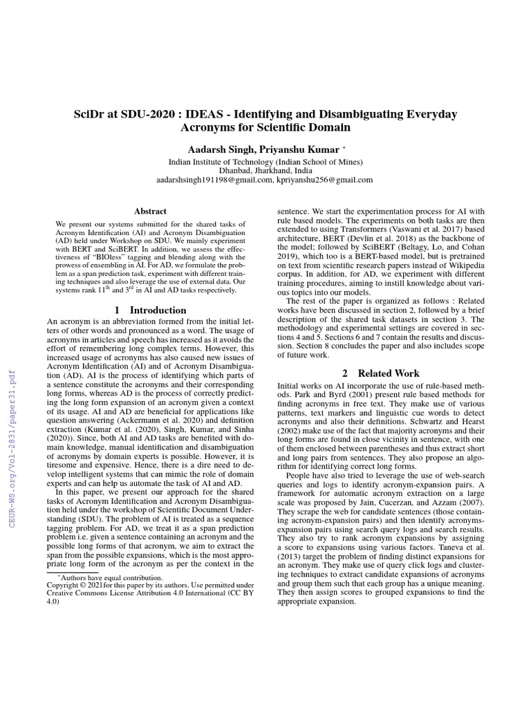 SciDr at SDU 2020 IDEAS Identifying And-102663148-Print | PDF ...