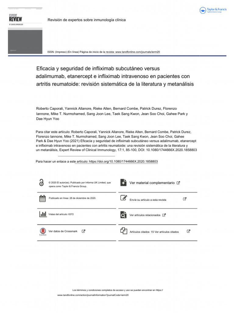 Efficacy and Safety of Subcutaneous Infliximab Versus Adalimumab Etanercept and Intravenous ...
