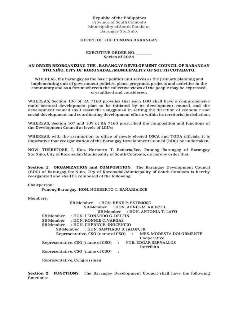 Barangay Development Council | PDF | Government | Justice