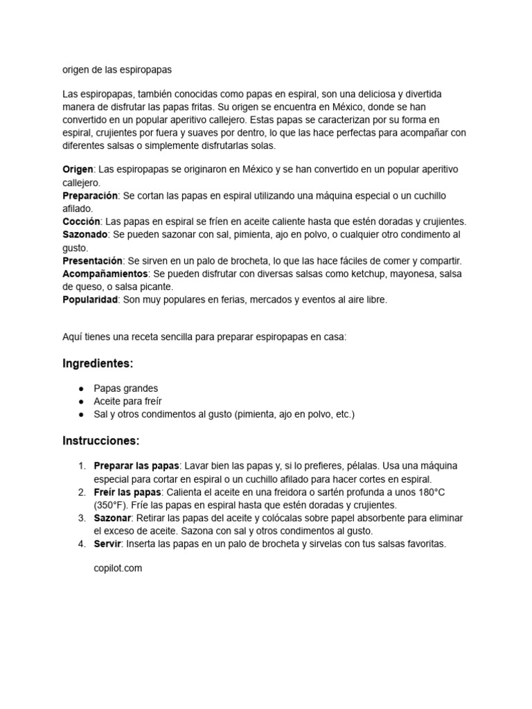 Espiro Papas | PDF | Cocina, comidas y vino | Bienestar