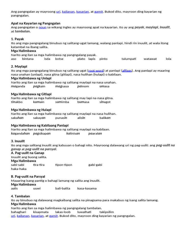 Kayarian NG Pangngalan | PDF