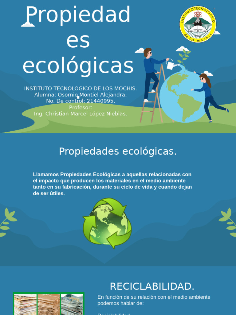 Propiedades Ecológicas de Materiales | PDF | Energía renovable | Materiales