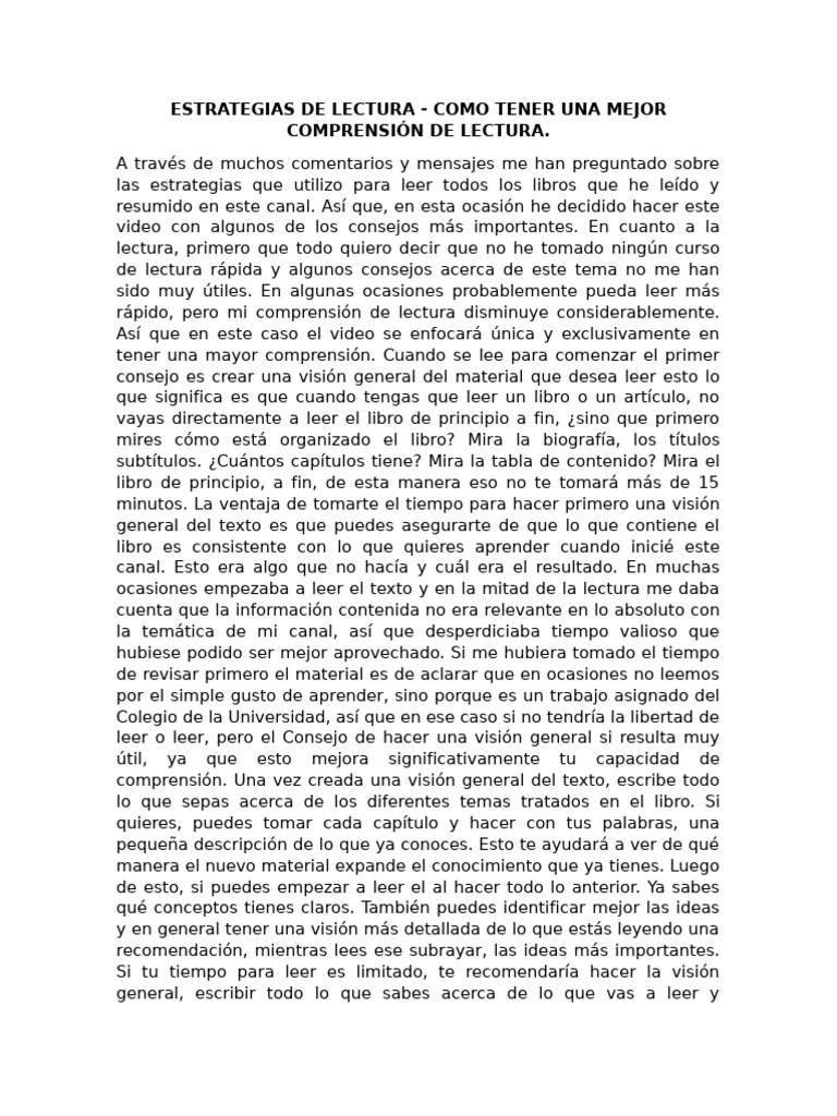 Niveles de Lectura | PDF | Comprensión lectora | Ciencia cognitiva