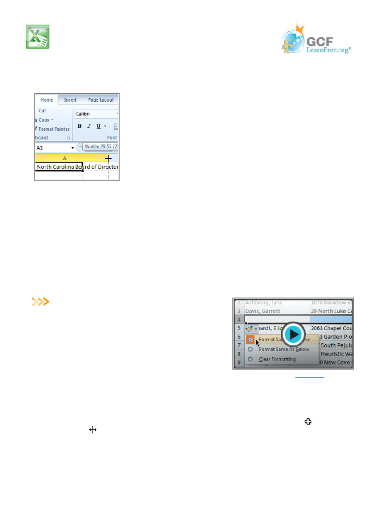 Modifying Columns, Rows, and Cells | PDF | Microsoft Excel | Spreadsheet Modifying Columns, Rows, and Cells | PDF | Microsoft Excel | Spreadsheet