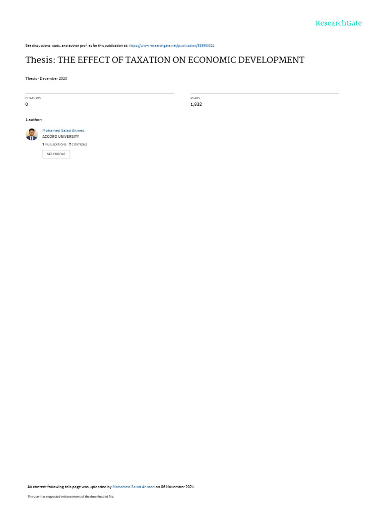 Thesis - The Effect of Taxation On Economic Development | PDF | Taxes ...