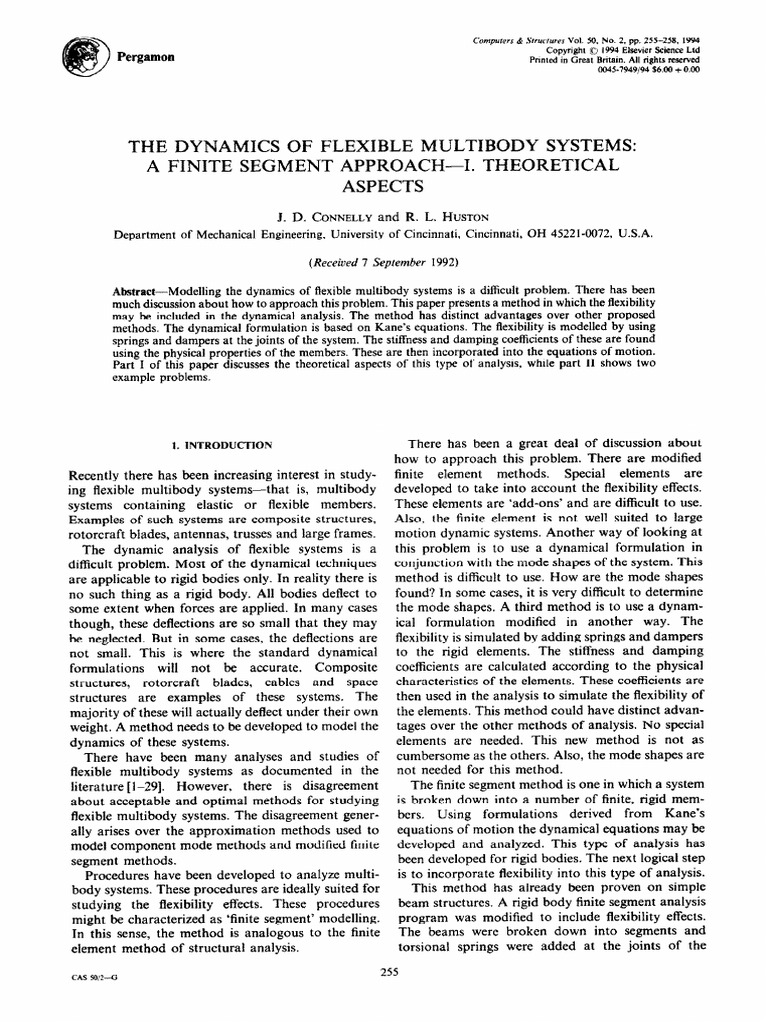 The dynamics of flexible multibody systems-A finite segment ...