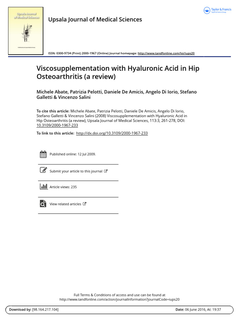 Abate Pelotti 2008 | PDF | Osteoarthritis | Medical Specialties