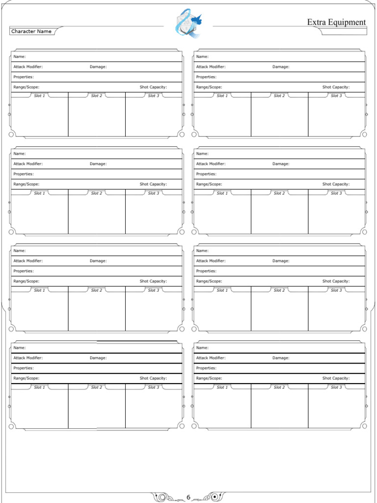D&Destiny CharacterSheet FormFillable Pg6 | PDF