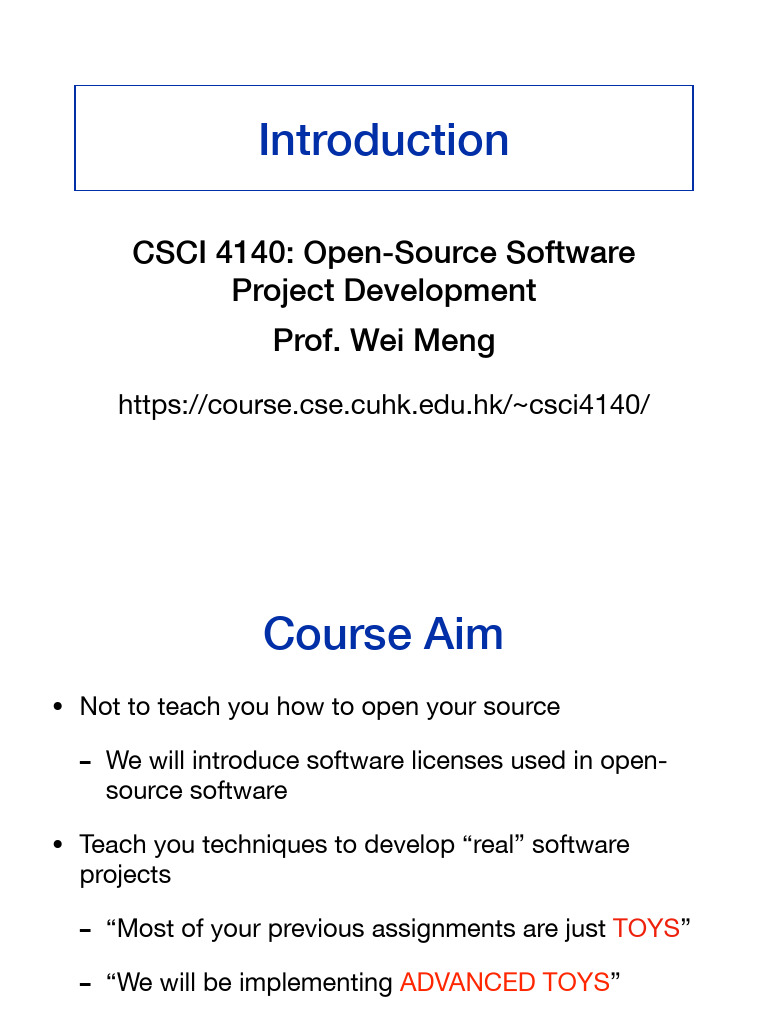 CSCI4140 1 - Intro | PDF | Gnu | Free Software