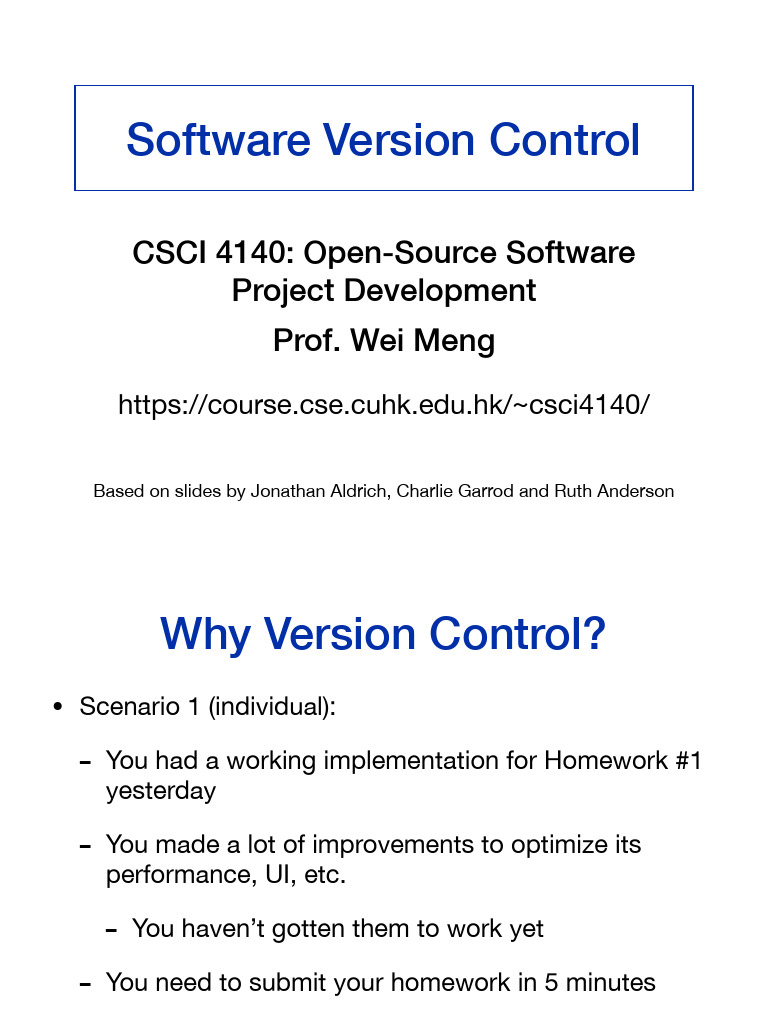 CSCI4140 2 - Version-Control | PDF | Version Control | Systems Engineering