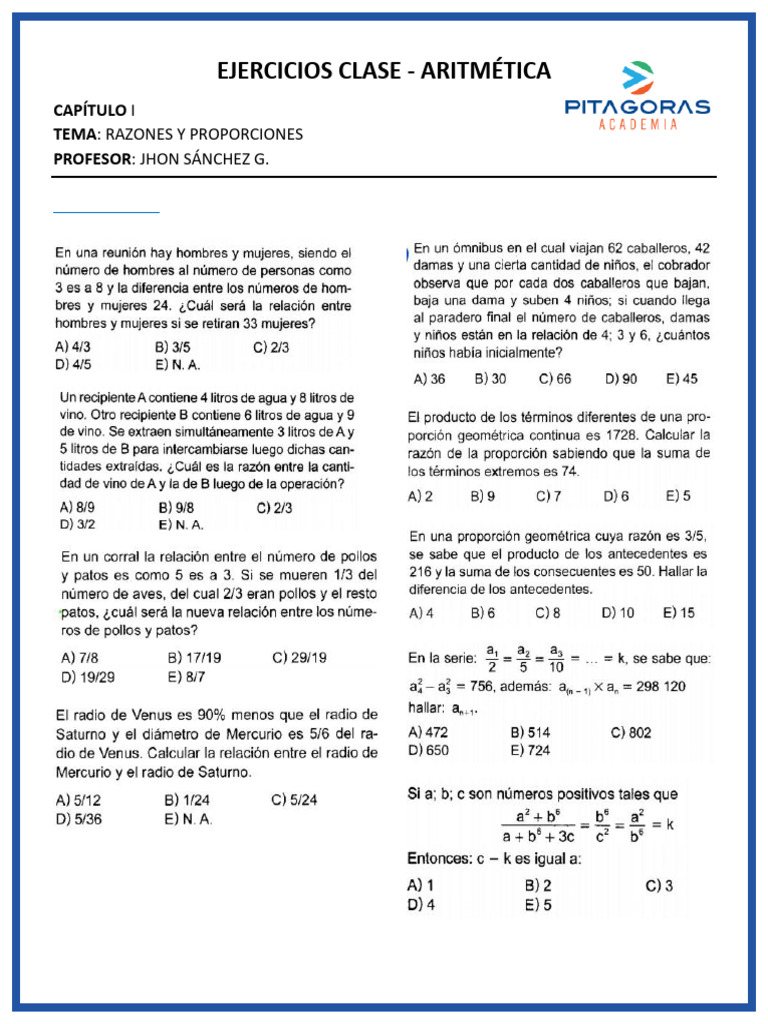 Ui1ma-Ar-Ej01-Razones y Proporciones | PDF