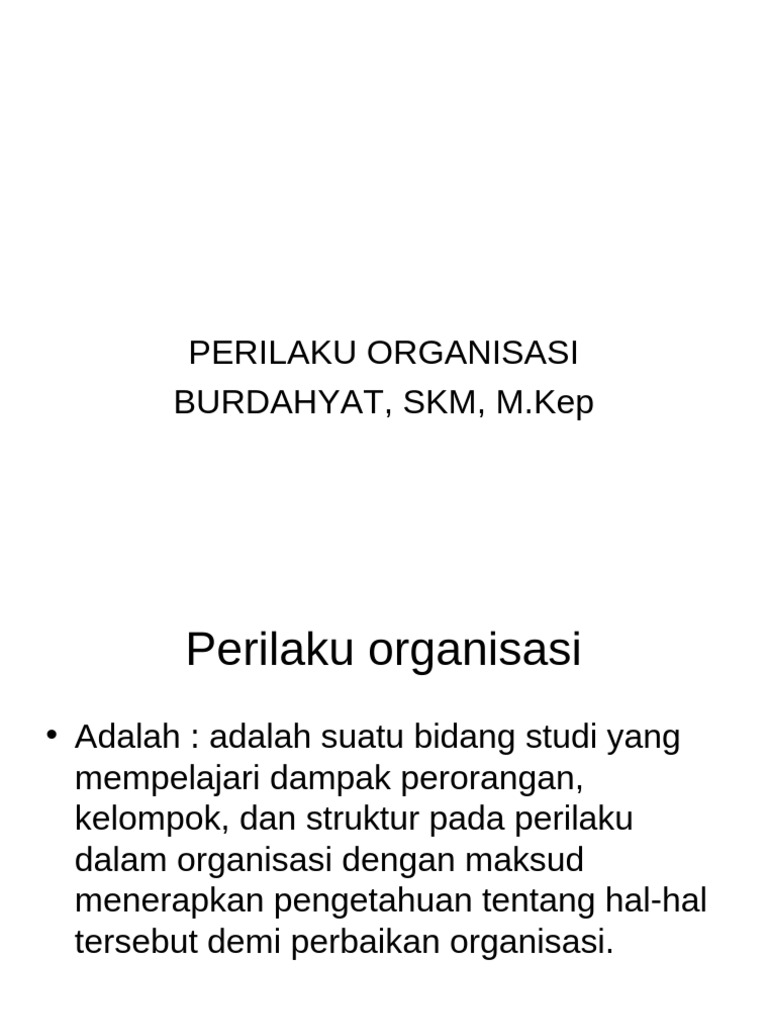 Perilaku Organisasi | PDF