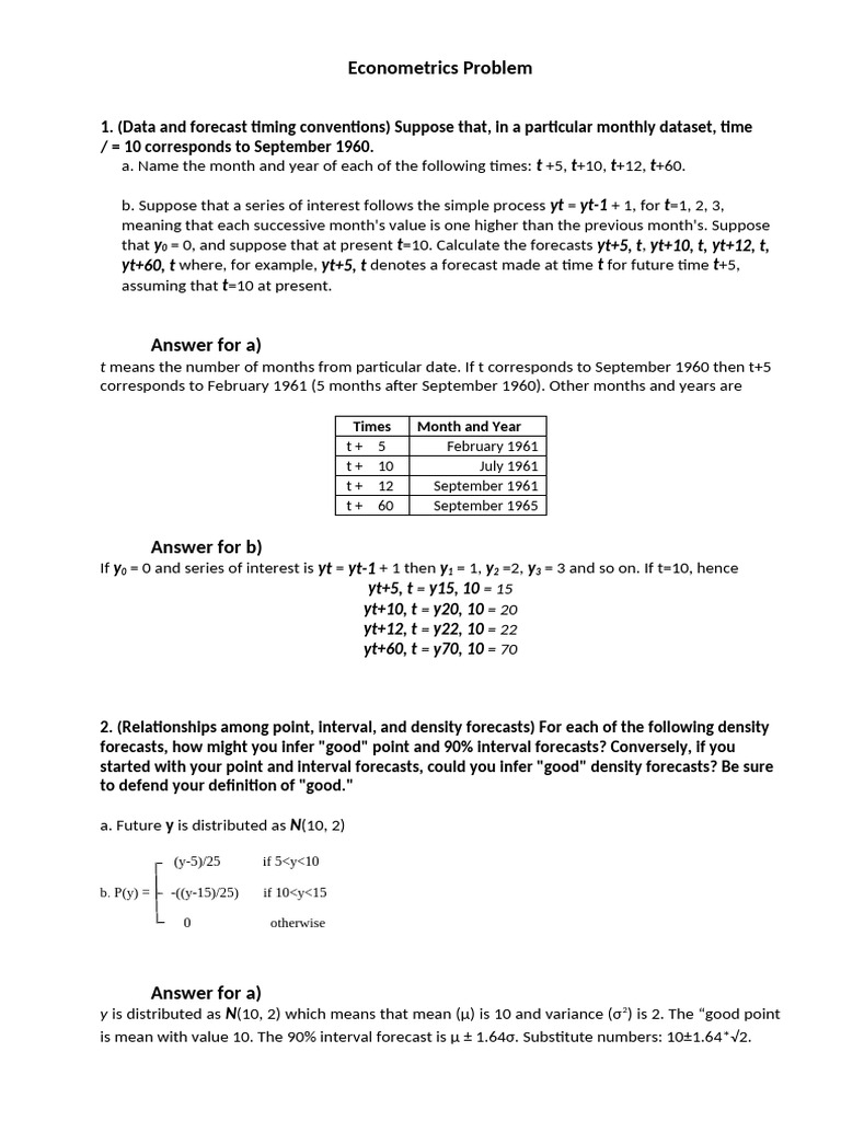 Answer On Econometrics Problem | PDF | Estimator | Variance