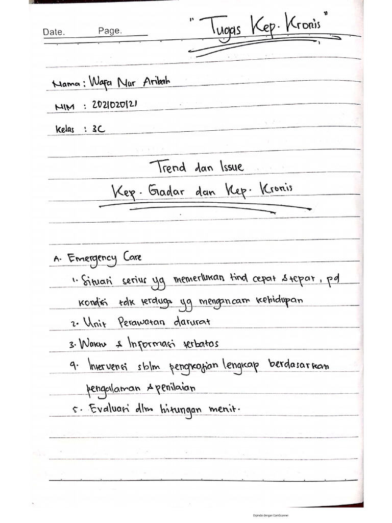 Resume Trend & Issue Keperawatan Gadar Dan Keperawatan Kritis - Wafa ...